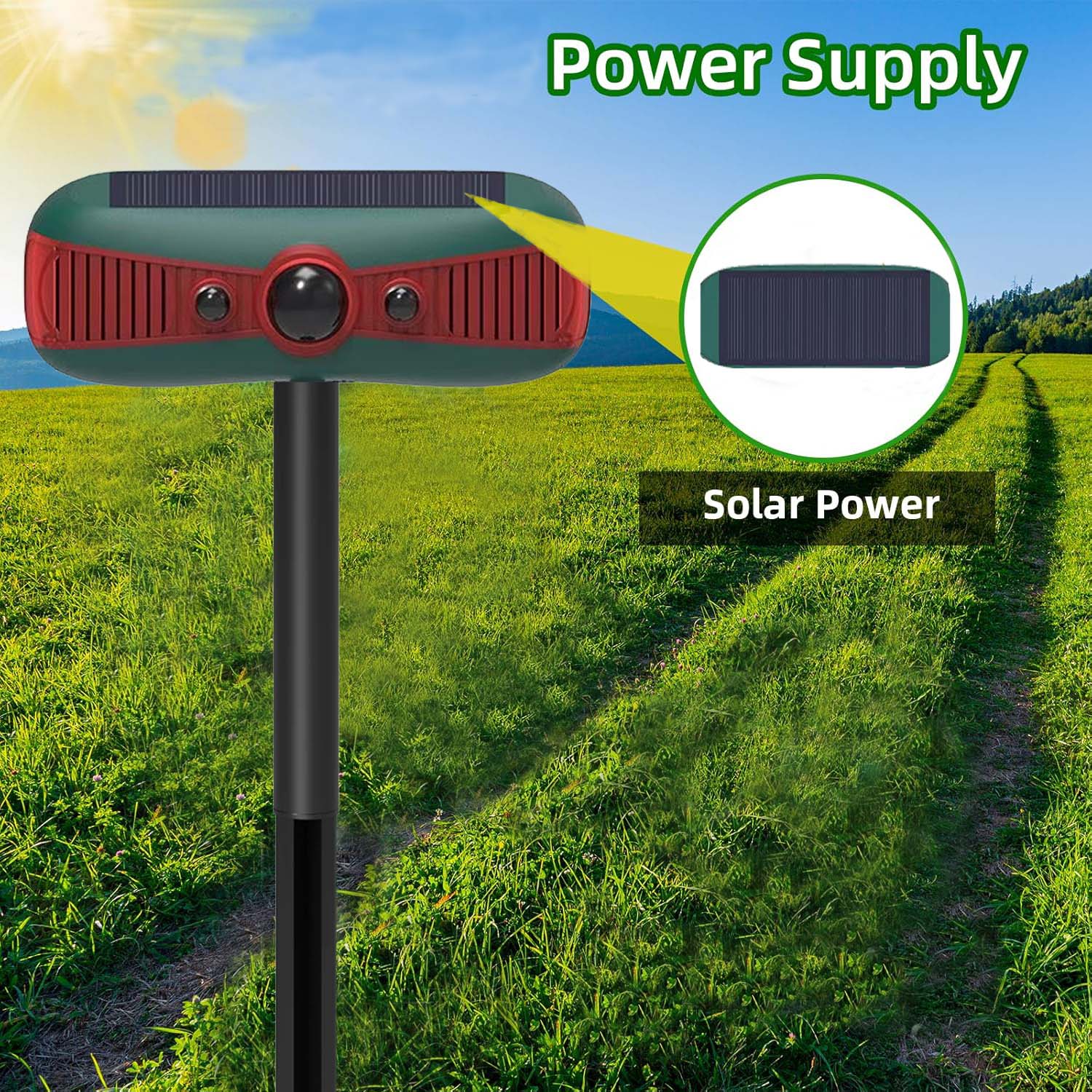 【2025 sensing sound wave】Ultrasonic Monkey Repellent PIR Sensor ...