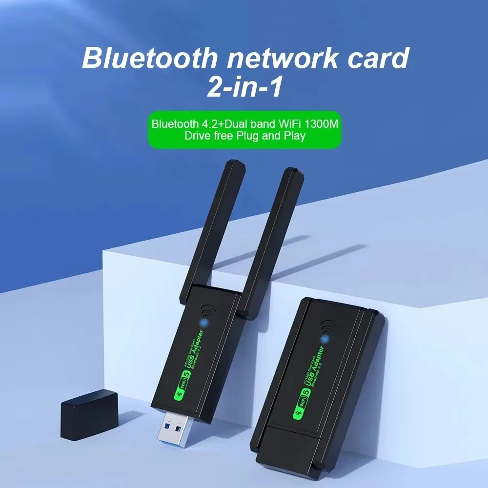 USB 3.0 WiFi Bluetooth Adapter 1300Mbps 2.4G 5GHz Dual Band Mini ...