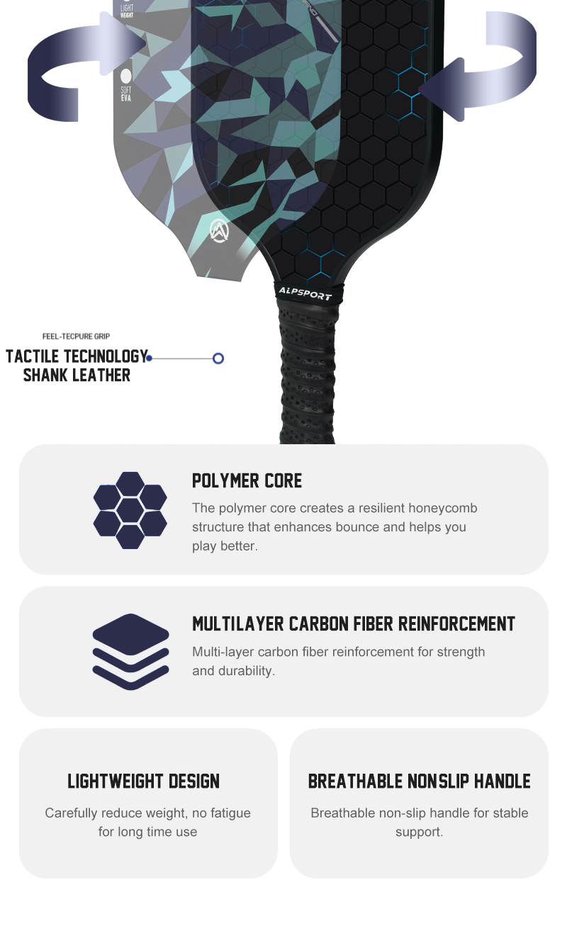 Ice Carbon Fiber Pickleball Paddle USAPA Approved,Lightweight Shock ...