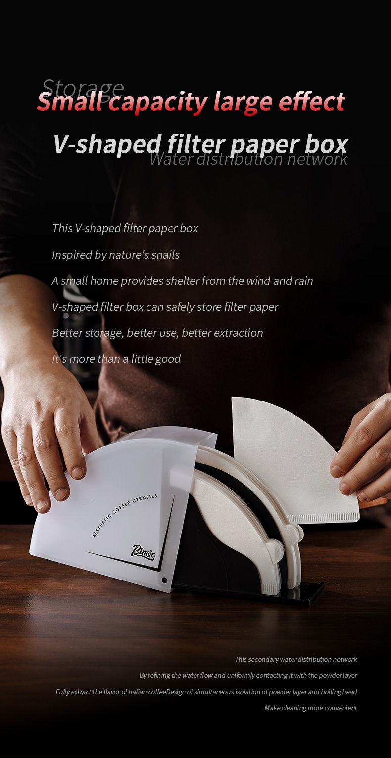 Bincoo Filter Paper Box Coffee Filter Paper Storage Box V60 Universal ...