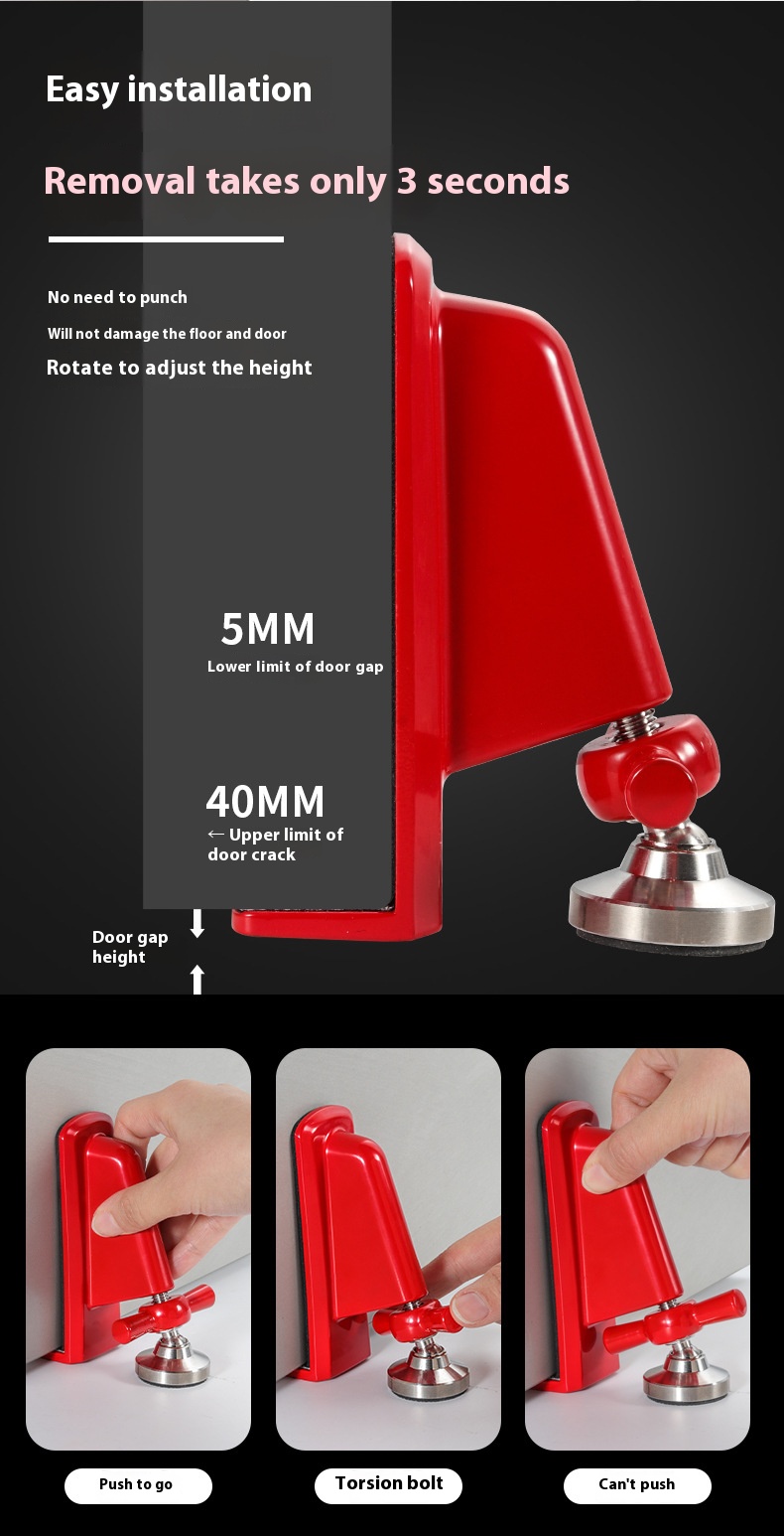 Door Blocker Door Stop Anti-theft Anti-prying Top Door Door Blocker ...