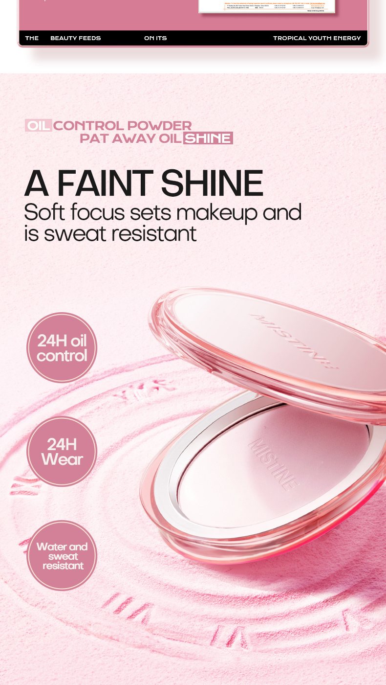 MISTINE Face Oil Control Powder 4K Compact Powder Makeup Setting Powder ...