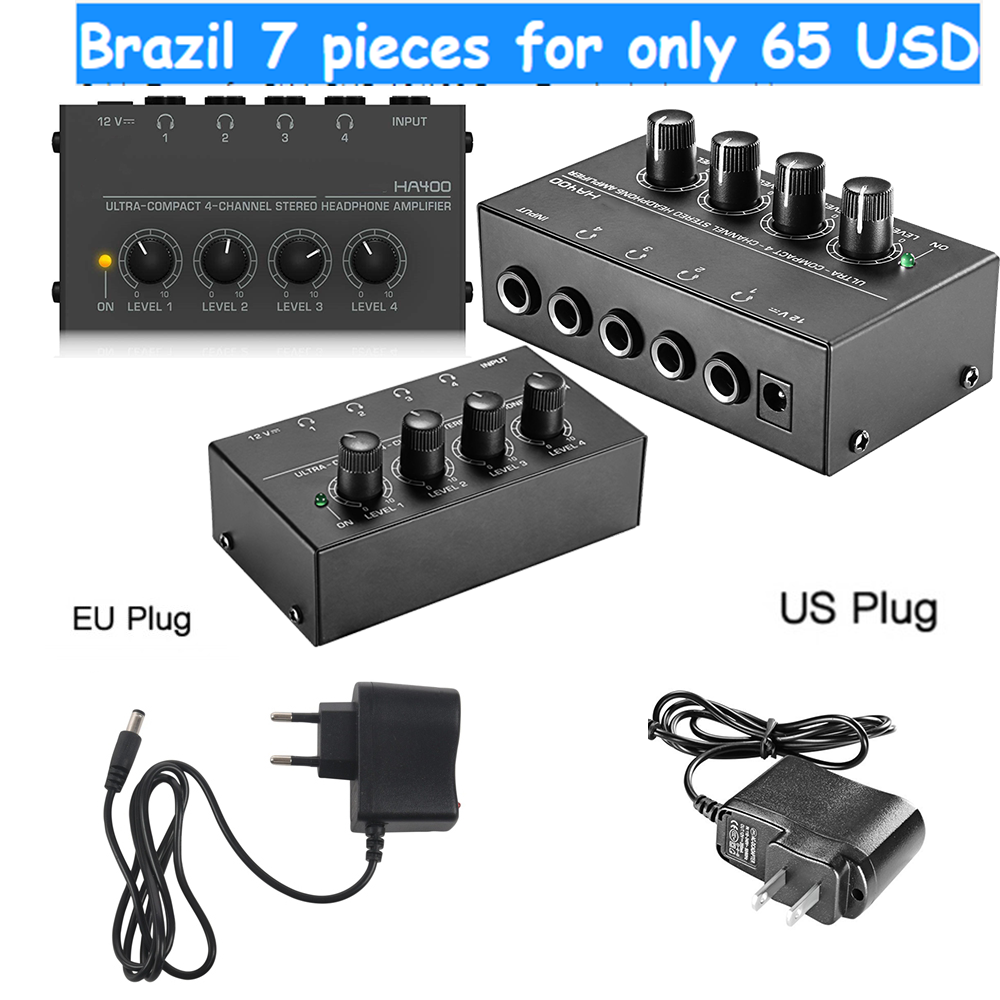 Mini Headphone Amplifier HA400 4 Channels Ultra-Compact Stereo Audio ...