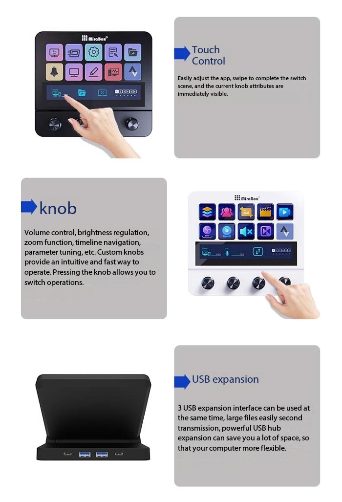 Mirabox N4 Custom keyboard with screen Touch Live console Visual streamdeck macro keys | Shopee ...