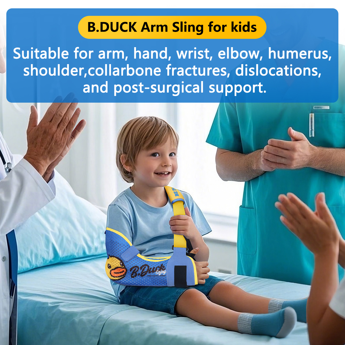 VELPEAU Arm Sling Shoulder Immobilizer For Kids with Waist Strap ...