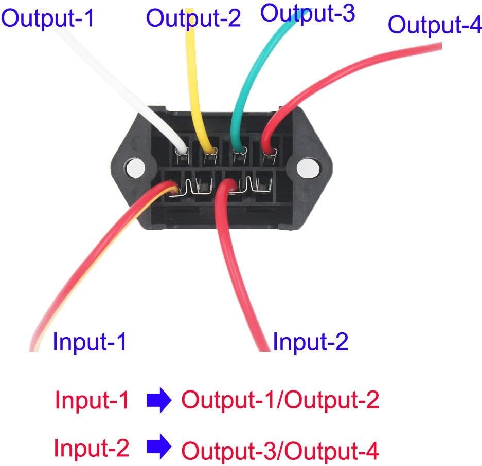 4 Way Fuse Box with Wire, Car Standard Blade Fuse Holder (Apply to 1~40 ...