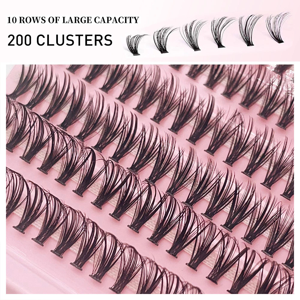 Mink Faux Eyelash Bundles Kit - 200 Individual 30D Volume Clusters for ...