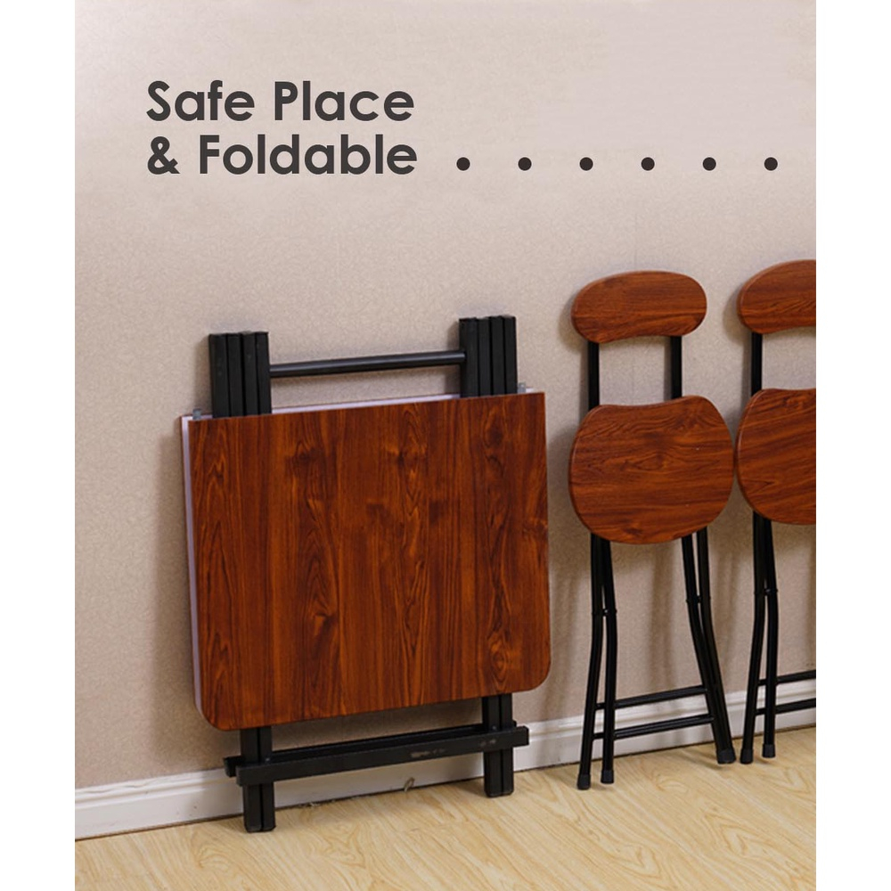 【The Option】Folding table study foldable dining table set 4 seaters ...