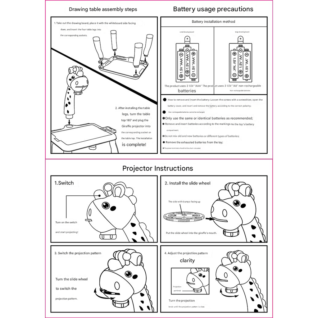 Mini Drawing Table For Kids Educative toys LED Paingting Projector Toy ...