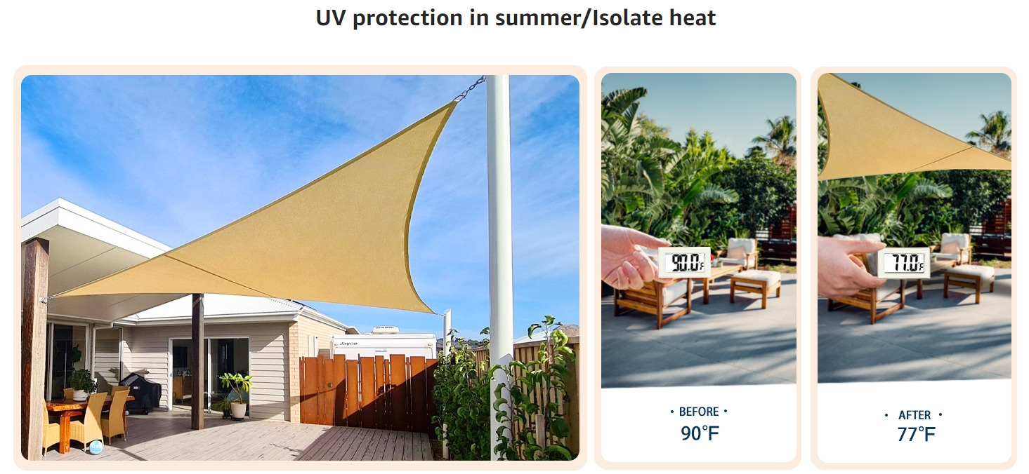 600D Waterproof Polyester Fabric Awning Outdoor Sun Shade Sail Canopy ...