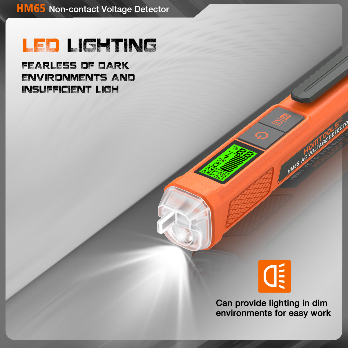 HOMTOOLS HM65 AC Voltage Detectors Non-Contact Voltage Meters 12-1000V ...