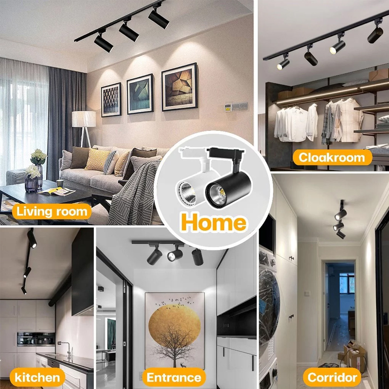 LED Track Light 3 Color Track Spotlight Set Ceiling Lamp 50/40/30/20W ...