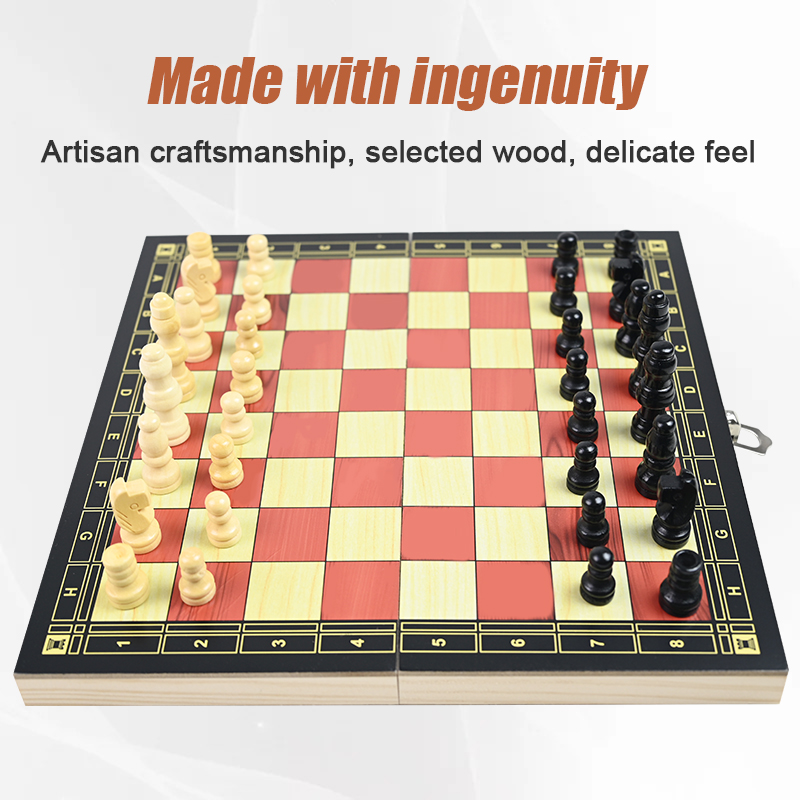 【ship from MY】44 x 44cm Wooden Chess Set Folding Chess Board Game ...
