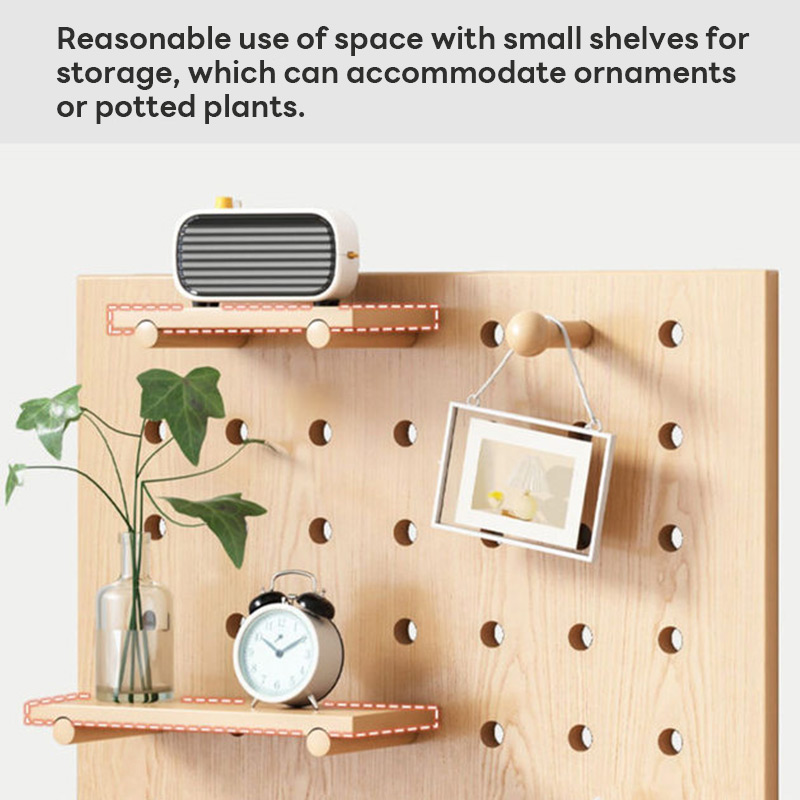 WOOD Pegboard Wall Storage Rack 60/80/120CM Solid Wood Wall Storage ...