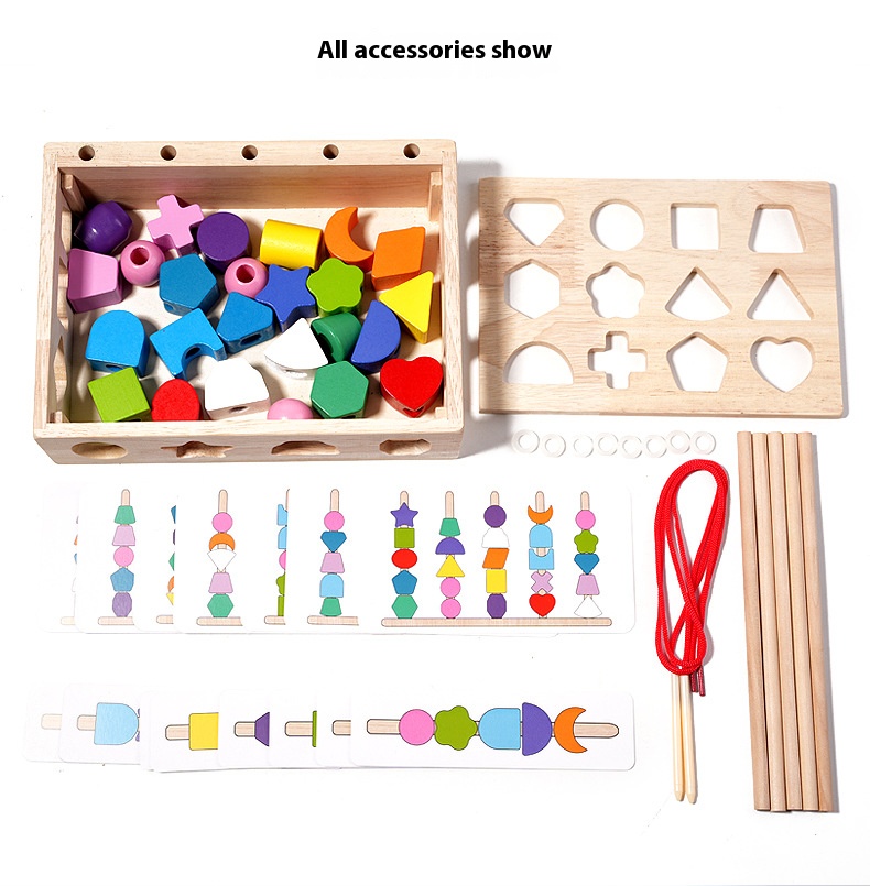 Children's educational beads five sets of columns color sensory ...