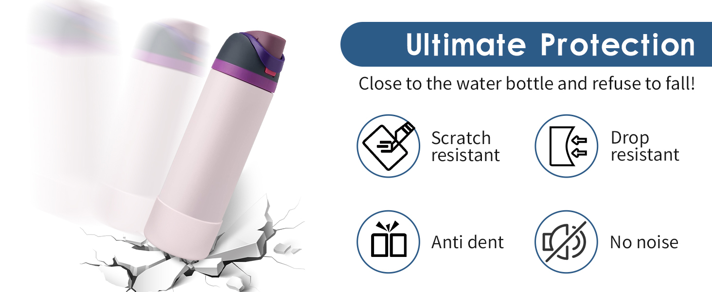 Silicone Water Bottle Boot for Owala 24oz 32oz 40oz, Protective Flask ...