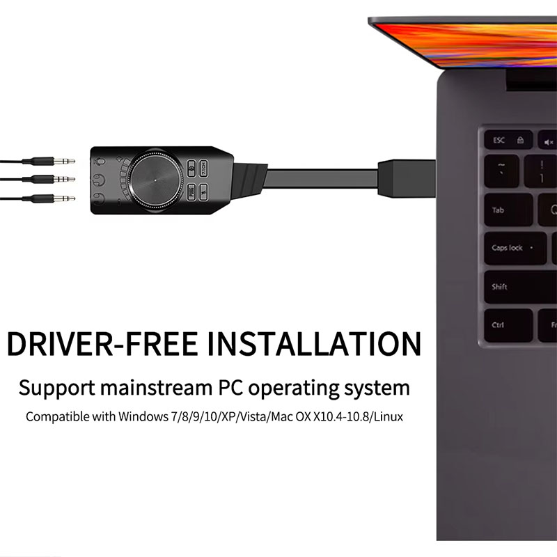 7.1Channel External USB Computer Game Sound Card for PUBG Gaming ...