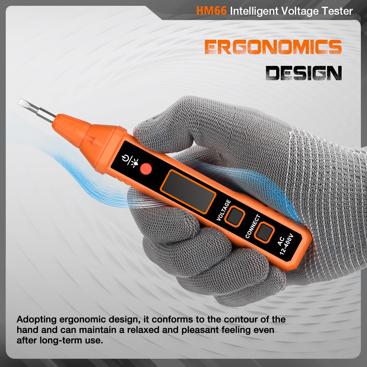 HOMTOOLS HM66 Smart Pen Type AC Voltage Detector NCV 12~400V Pen Type ...
