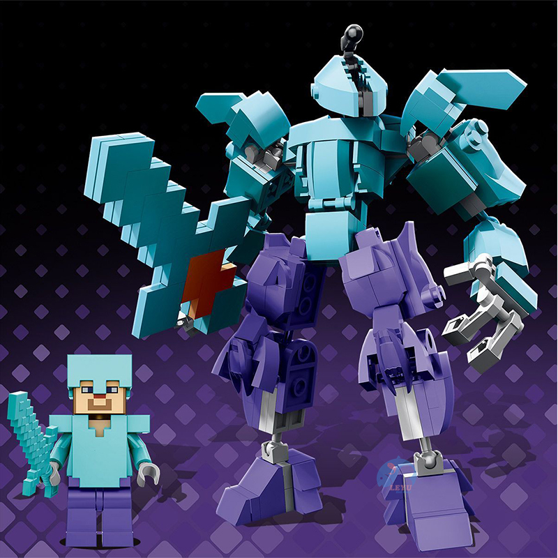 4 Style Action Figures Mech Toy Set,Minecraft Steve/Creeper/Skeleton ...
