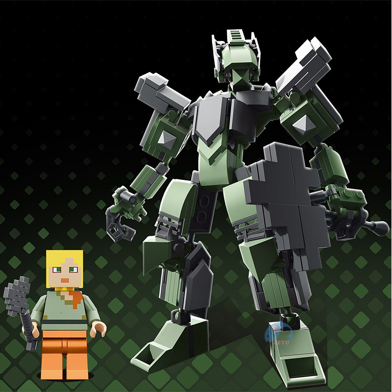 4 Style Action Figures Mech Toy Set,Minecraft Steve/Creeper/Skeleton ...