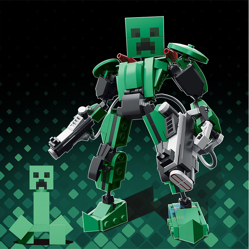 4 Style Action Figures Mech Toy Set,Minecraft Steve/Creeper/Skeleton ...