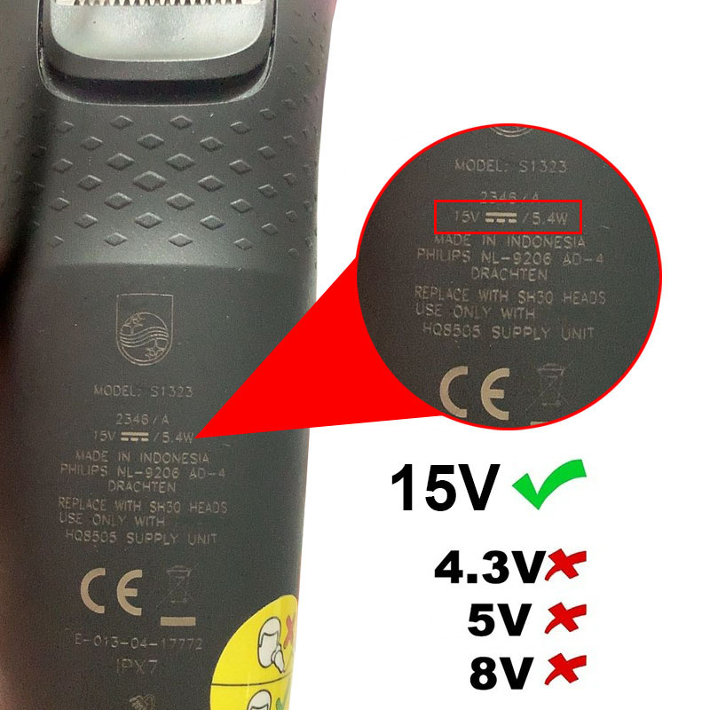 15V HQ8505 Razor Blade Charger for PHILIPS Shaver Series 3000 5000 7000 ...
