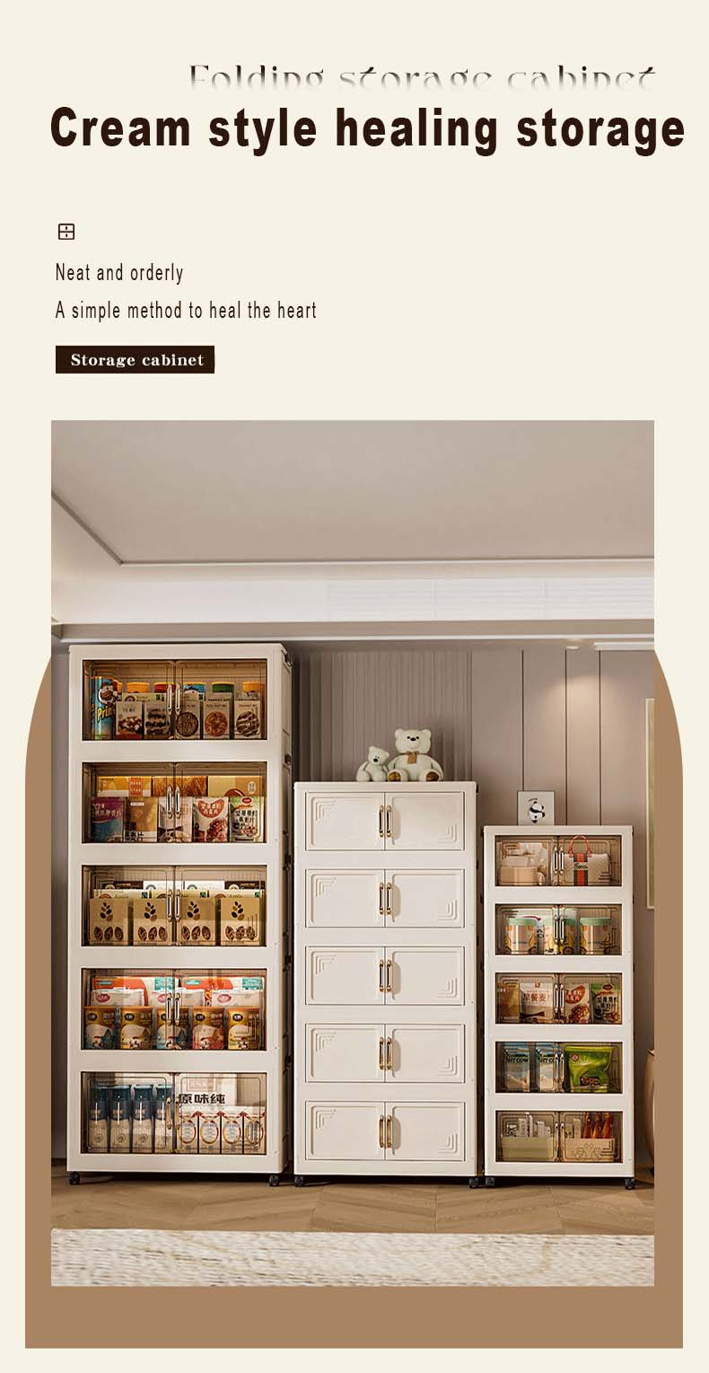 45-55CM Multipurpose Double Sided Opening Storage Cabinet Foldable/Stackable Storage Box ...