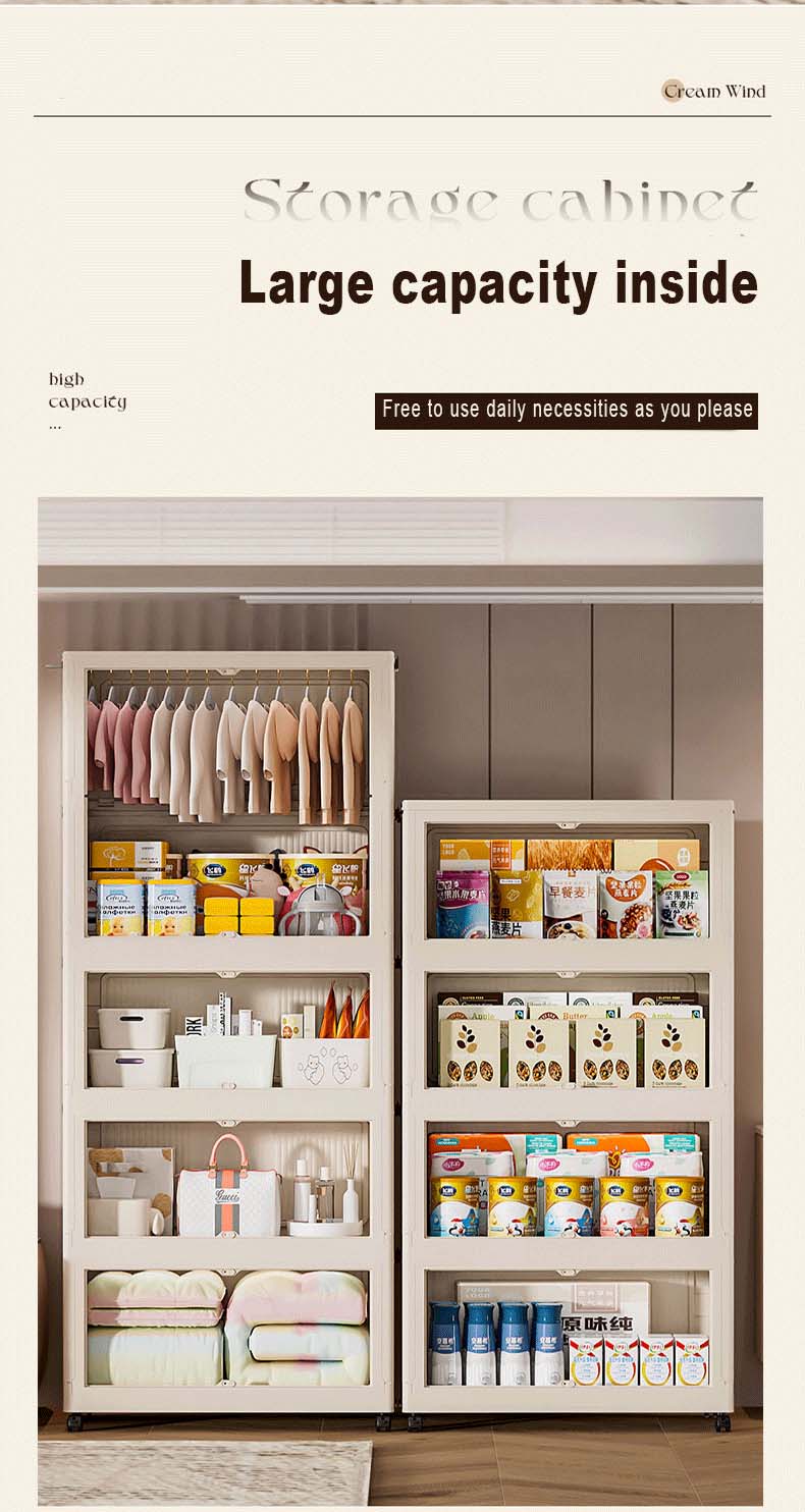 45-55CM Multipurpose Double Sided Opening Storage Cabinet Foldable/Stackable Storage Box ...