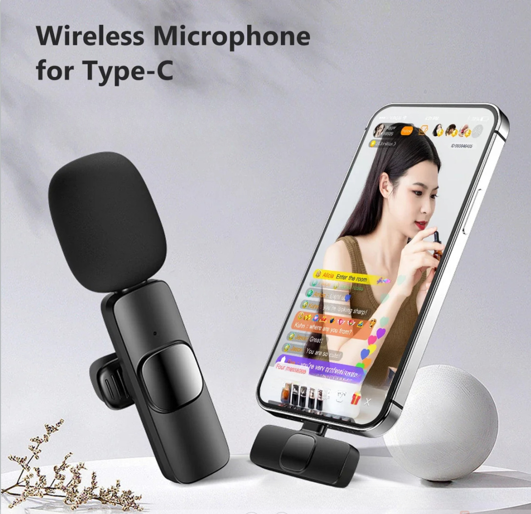Noise-cancelling wireless lapel microphone with echo for outdoor live ...