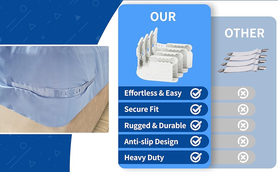 Lock Sheet Holders Keep Sheets Tight Heavy Duty Bed Sheet Holder Corner ...