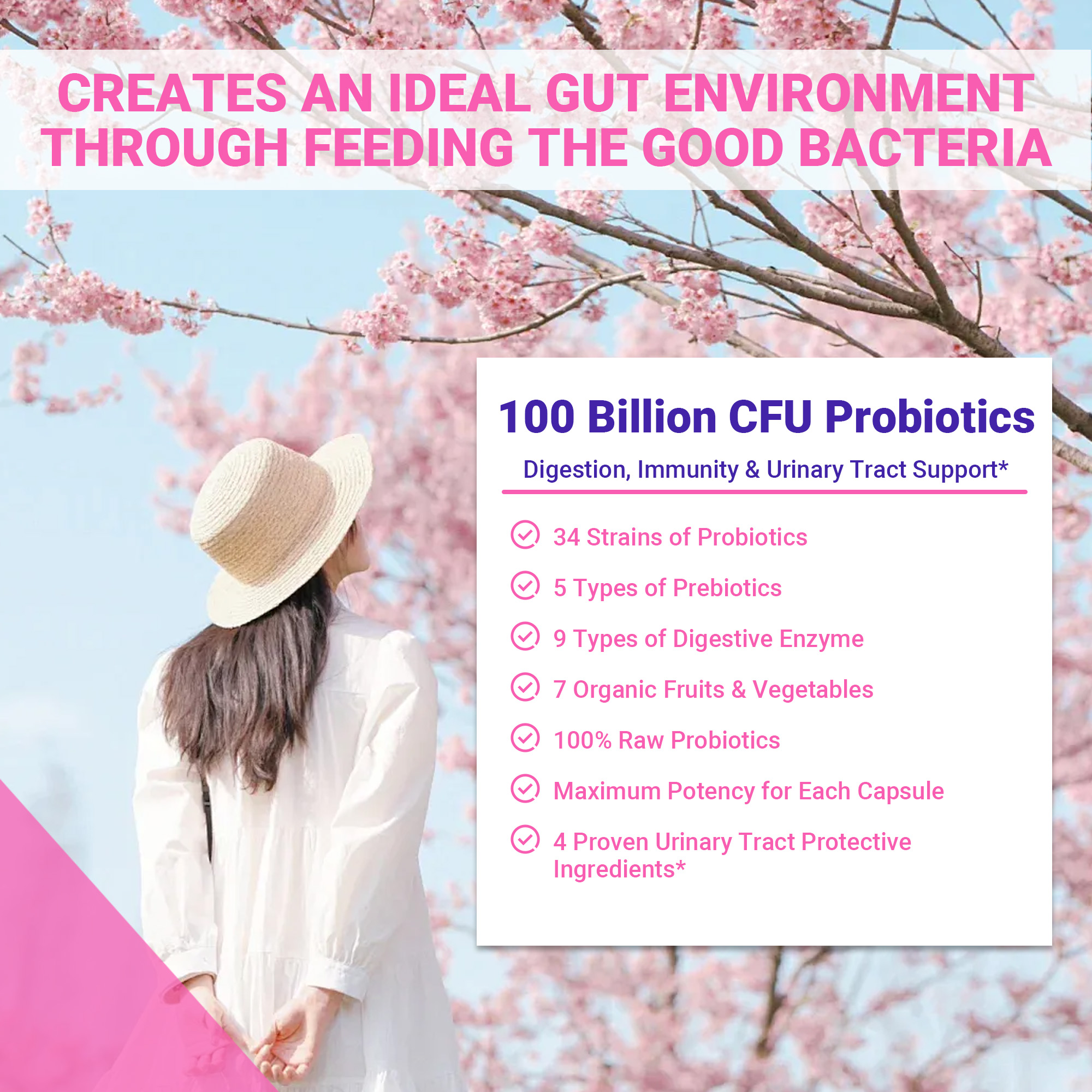 Pslalae Probiotics for Women 100 Billion CFU 34 Probiotic Strains with ...