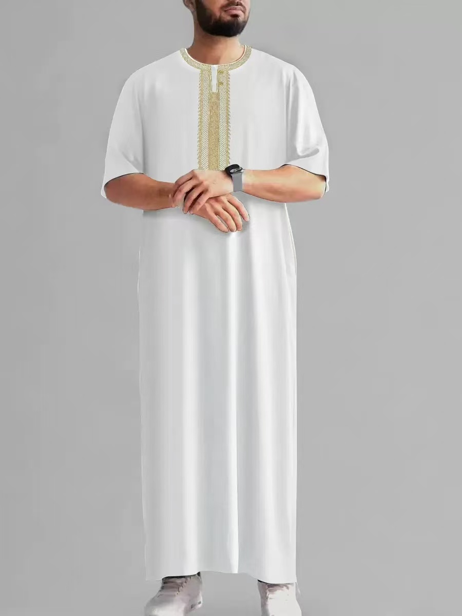 2025 Embroidered Traditional Men boubou jalabiyas jubbah Muslim men's ...