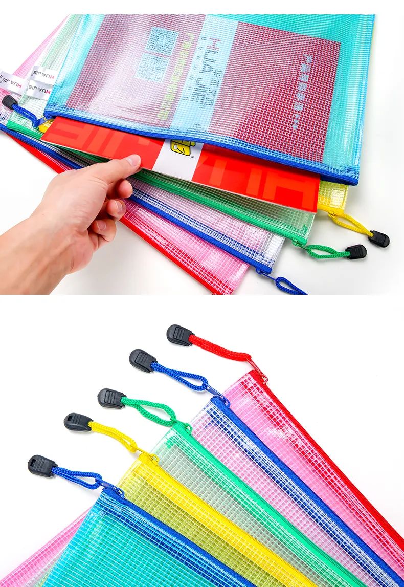Data Bag A4 Grid Transparent File Bag Zipper Bag Test Paper Storage ...