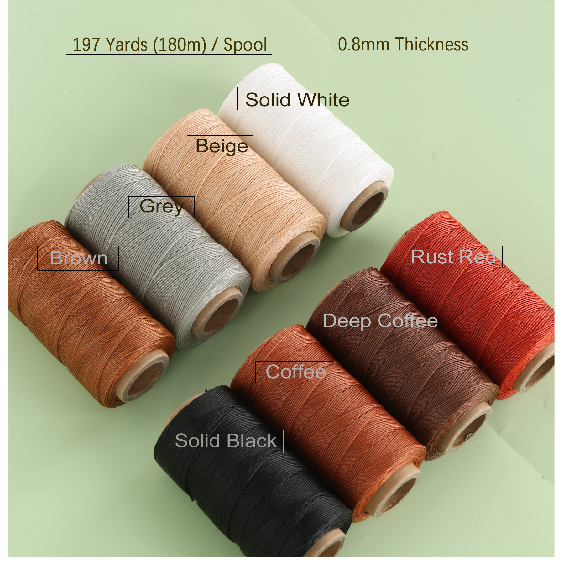 High Strength Round Polyester Waxed Thread 0.45/0.55/0.8mm, Wax Coated ...