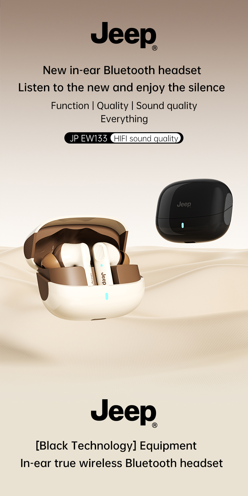 Jeep EW133 TWS Wireless Earphone Bluetooth 5.4 HD Calls Touch Control ...