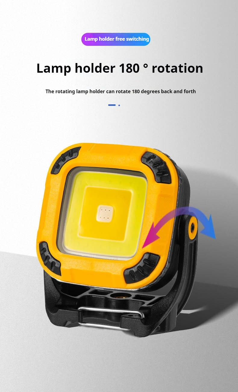 Outdoor mini multifunctional COB work light with built-in battery hook ...