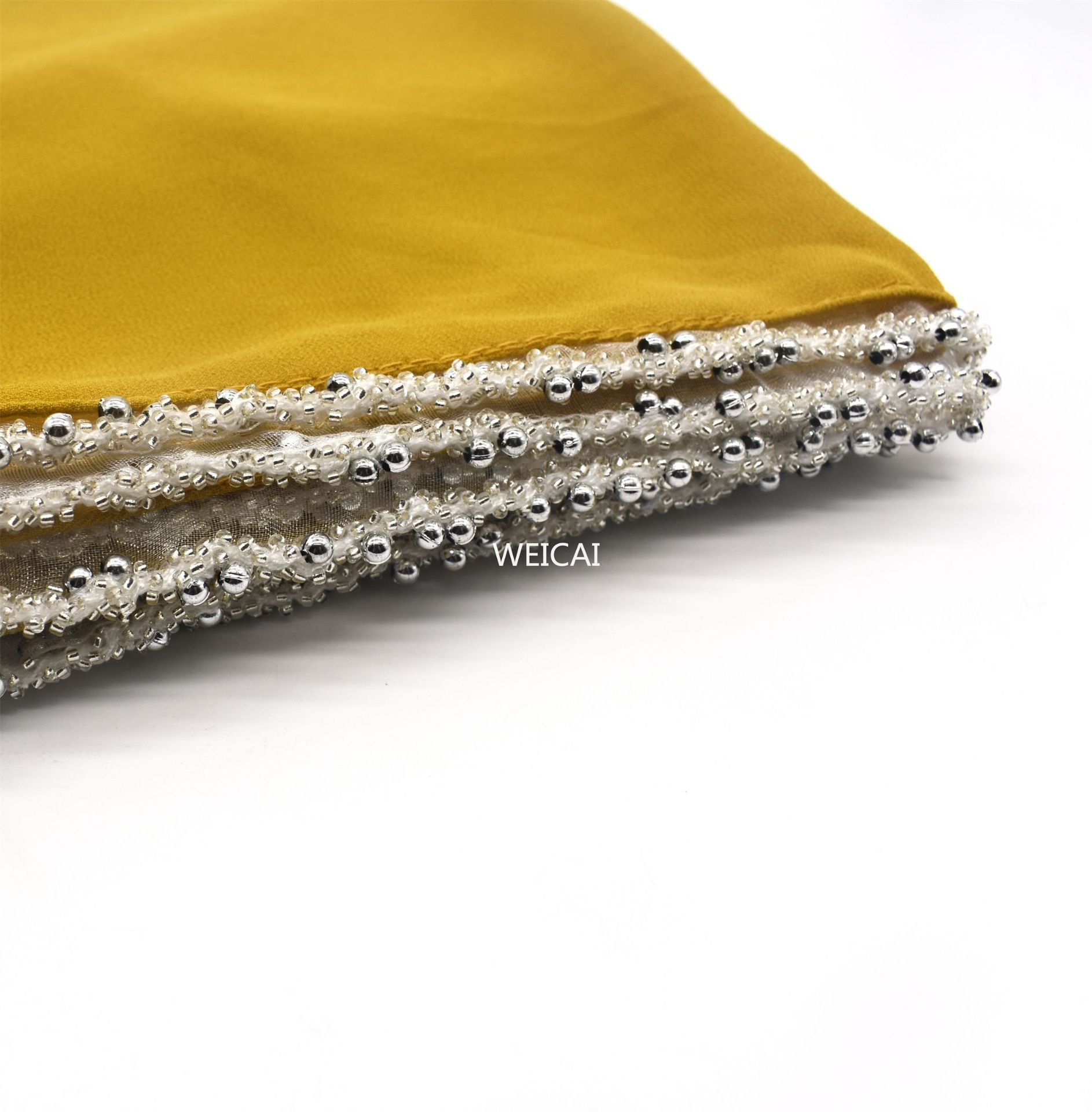Jifang Big and Small Beads Chain Plain Bubble Chiffon Shawl Manik ...