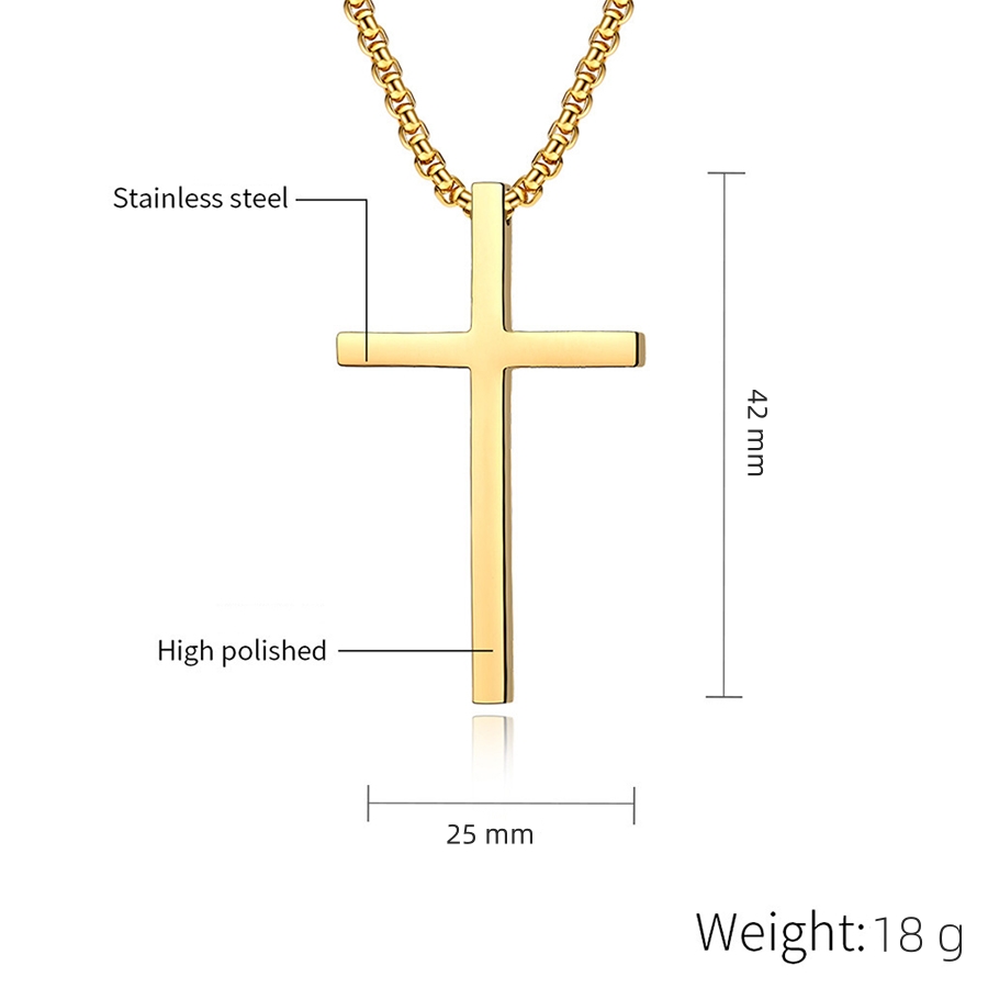 Fashion Simple INS Influencer Style Simple Titanium Steel Cross ...