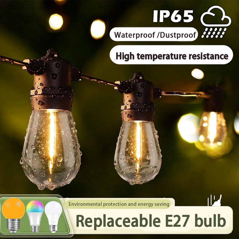 Led Bulb String Lights Outdoor Waterproof Holiday Party Lights 30/20M ...