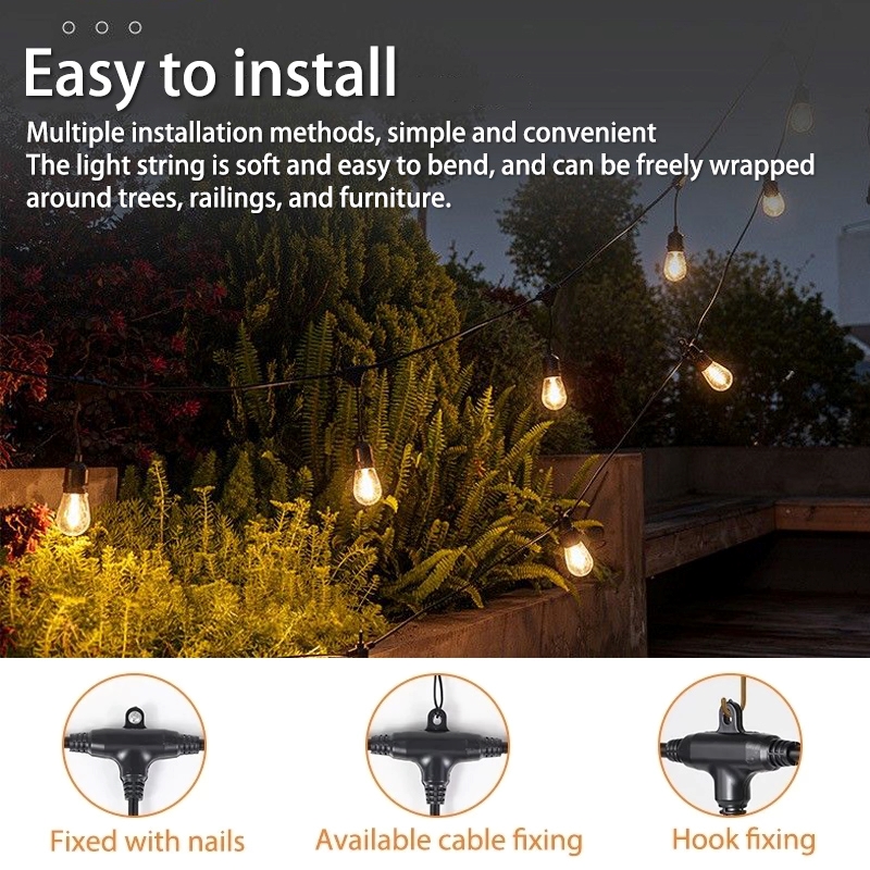Led Bulb String Lights Outdoor Waterproof Holiday Party Lights 30/20M ...