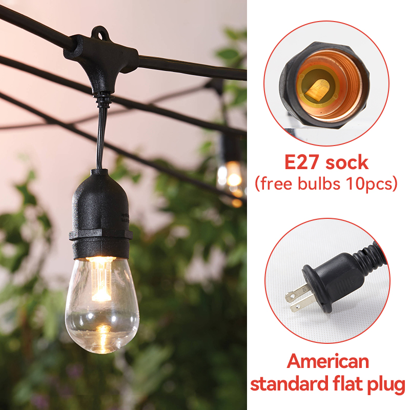 Led Bulb String Lights Outdoor Waterproof Holiday Party Lights 30/20M ...