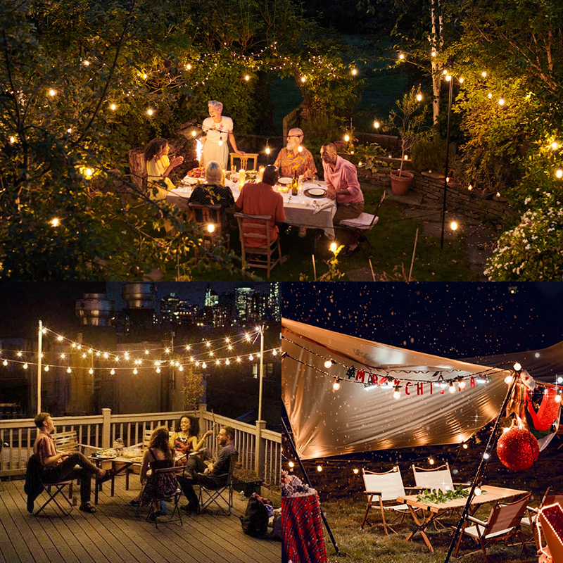 Led Bulb String Lights Outdoor Waterproof Holiday Party Lights 30/20M ...