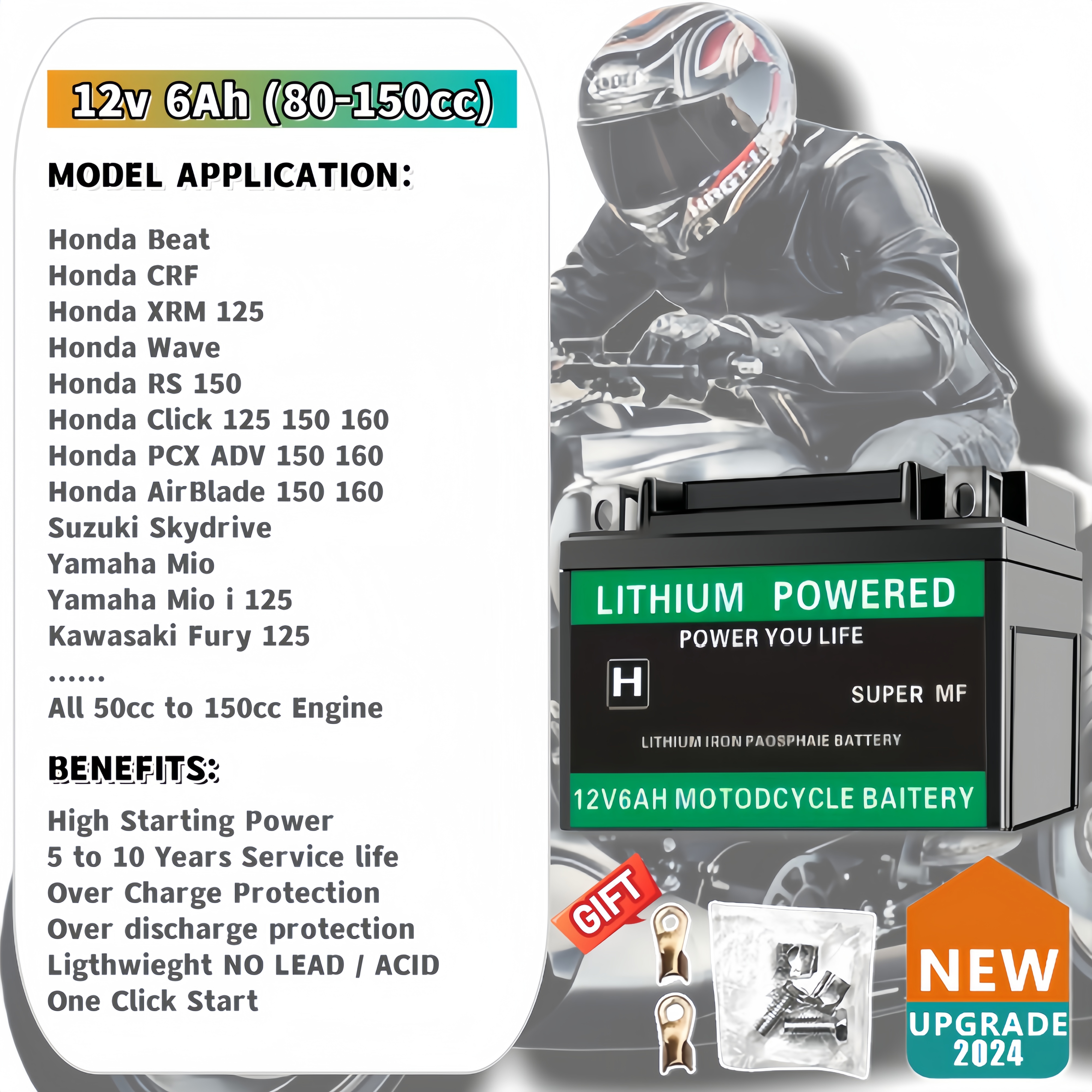 【🇲🇾Ready Stock】Lithium Battery 5L(12V 24WH 120A) Y15ZR/Rs150/LC135 ...