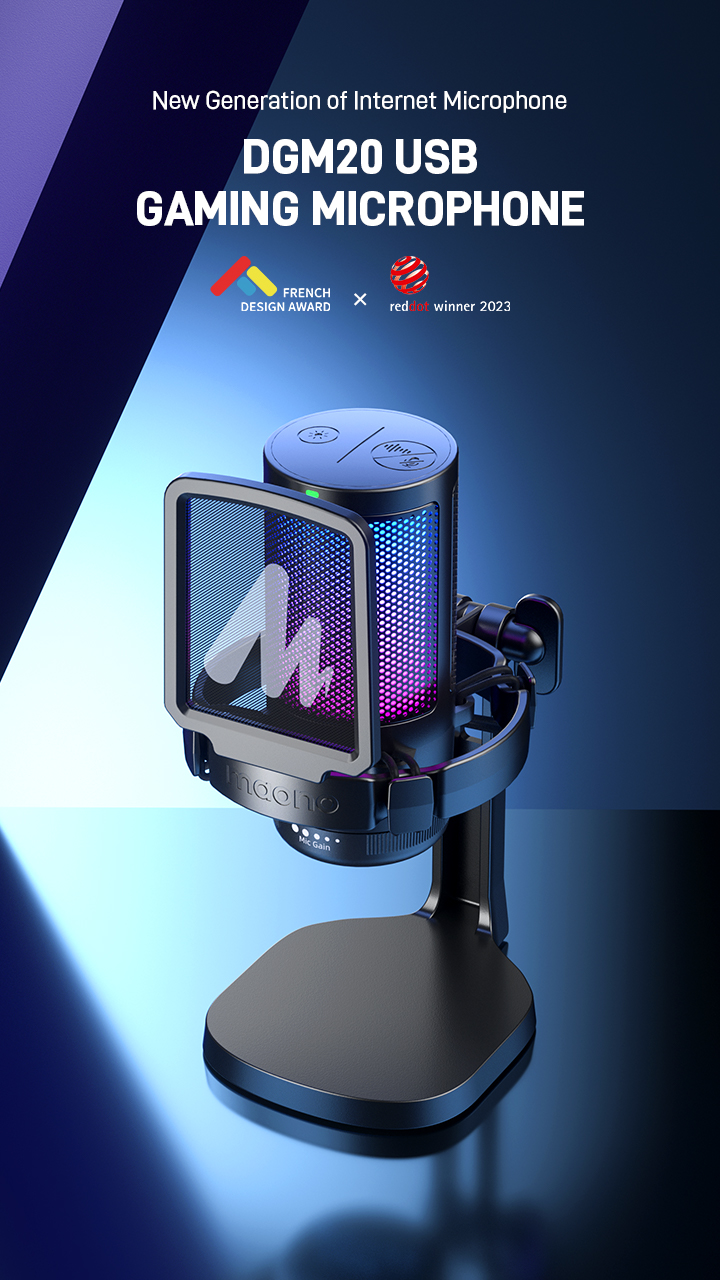 Mikrofon USB Maono DGM20 Mikrofon RGB Permainan Mikrofon Pemeluwap Mic RGB Mic Pembatalkan Bunyi ...