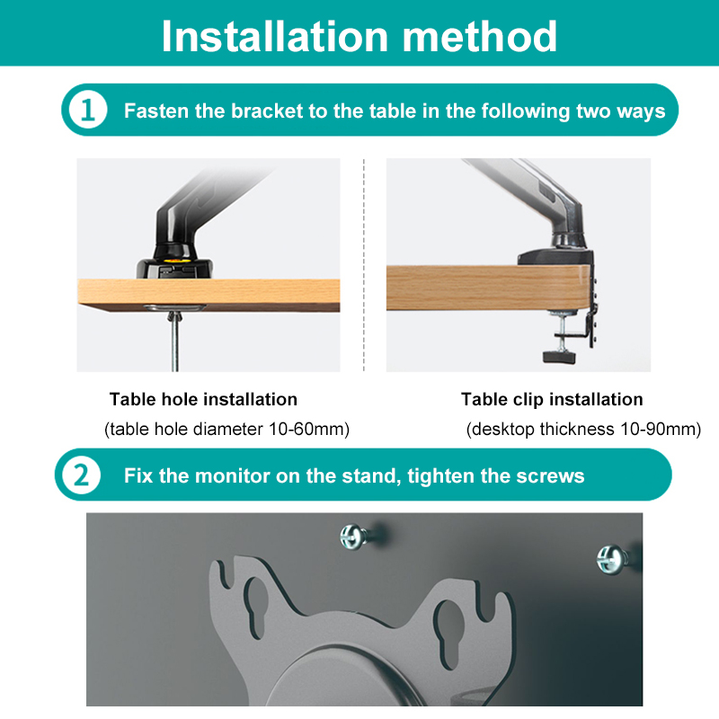 Monitor Arm Desktop Mount Bracket 17”-32”Monitor Stand 360° Multi ...