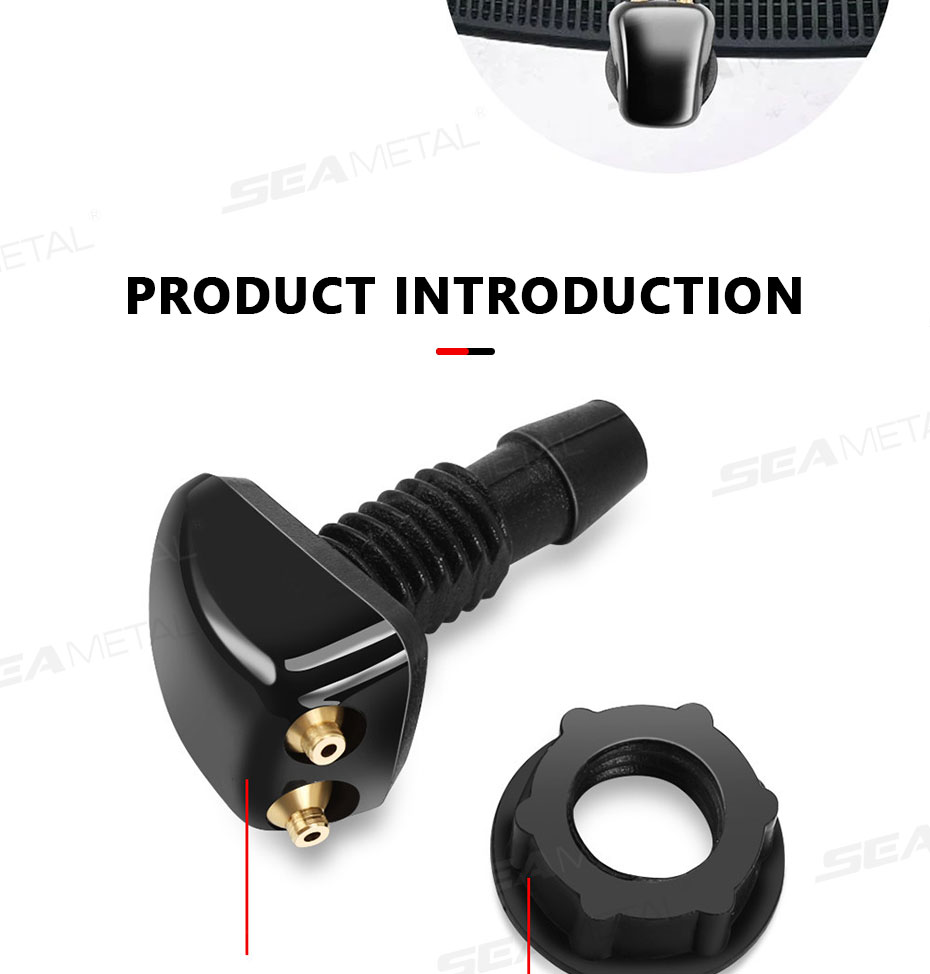 SEAMETAL Car Windshield Wiper Washer Spray Nozzle Dual Hole Hose Jet ...