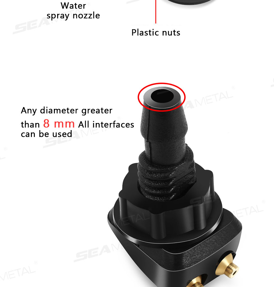 SEAMETAL Car Windshield Wiper Washer Spray Nozzle Dual Hole Hose Jet ...