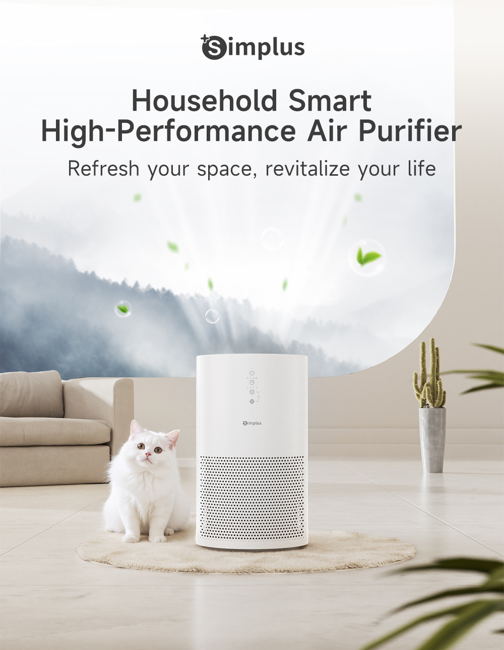 Simplus Air Purifier | 330m³/h CADR | 35dB Ultra-Quiet | Removes Dust ...