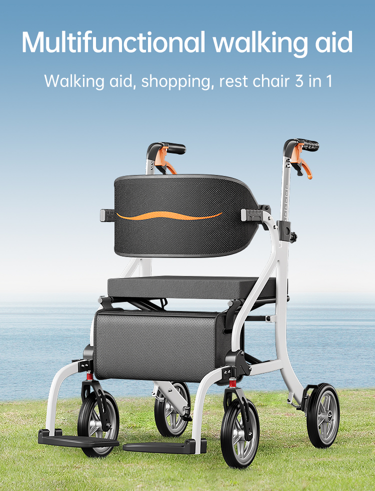 4-in-1 Mobility Wheelchair Combination, No Installation Design, Walkers ...