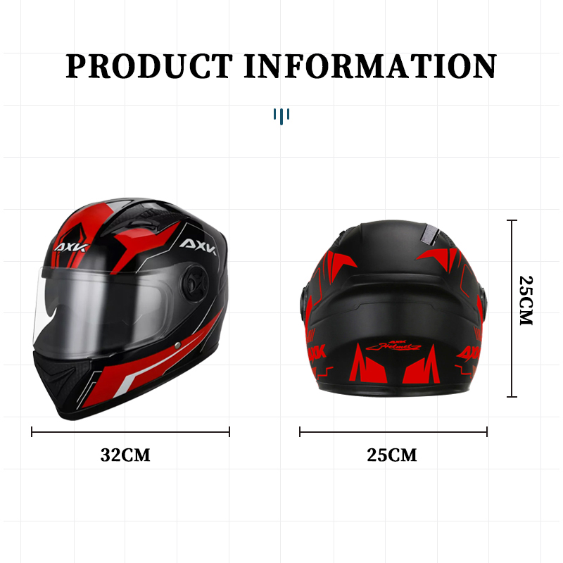 【The Option】Axk Helmet Double Lens Motorcycle Helmet Full Face Helmet ...
